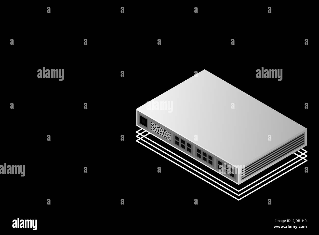 Isometric Switch with Up link Port Vector Illustration Stock Vector ...