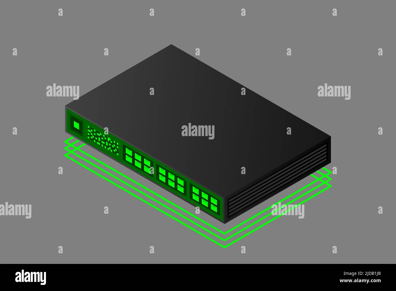 Isometric Switch with Up link Port Vector Illustration Stock Vector ...