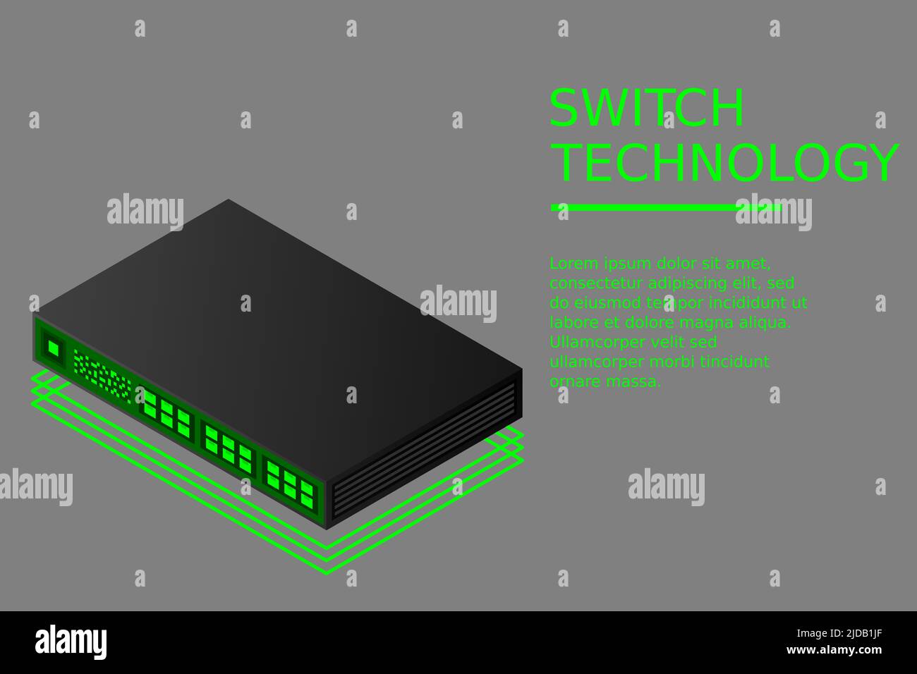 Isometric Switch with Up link Port Vector Illustration Stock Vector ...
