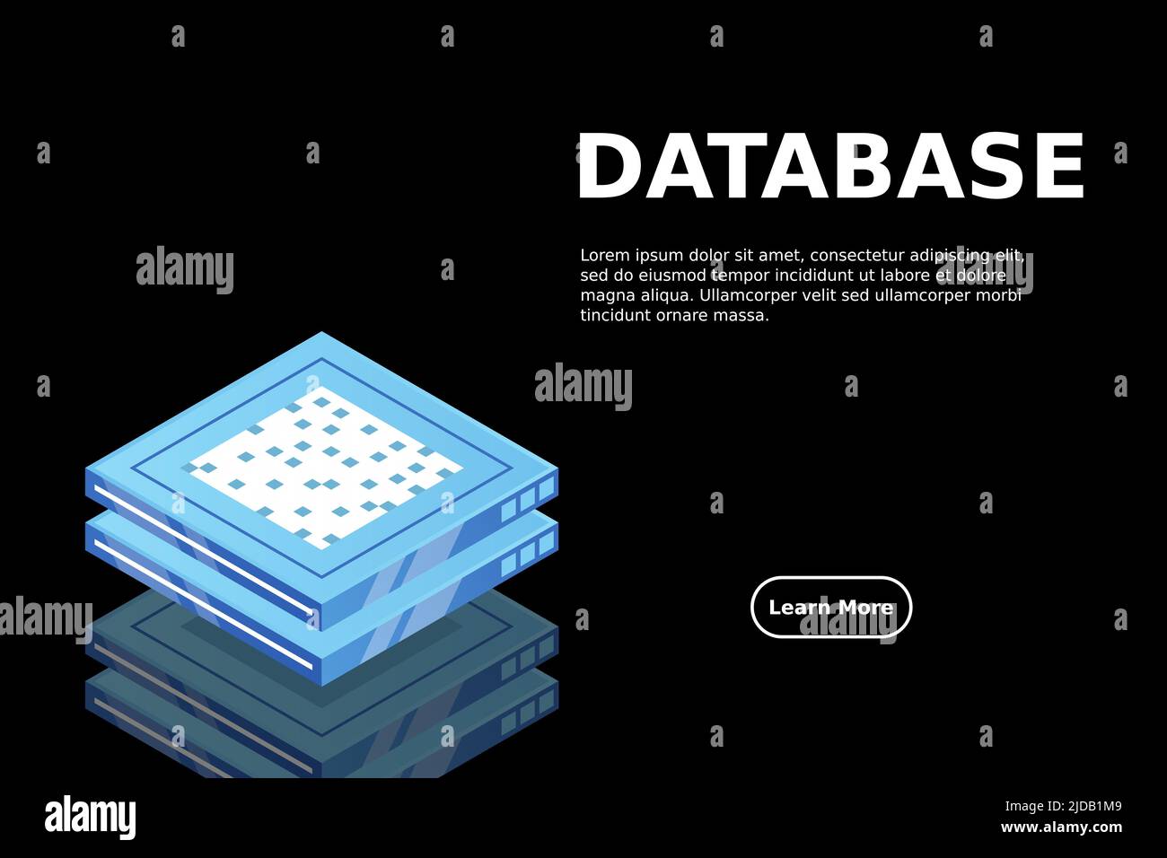 Set of server room icons, data center and database, futuristic data processing, cloud storage ...
