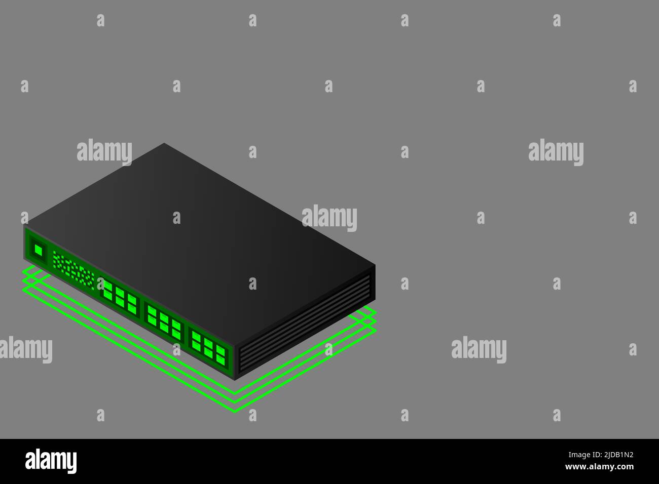 Isometric Switch with Up link Port Vector Illustration Stock Vector ...