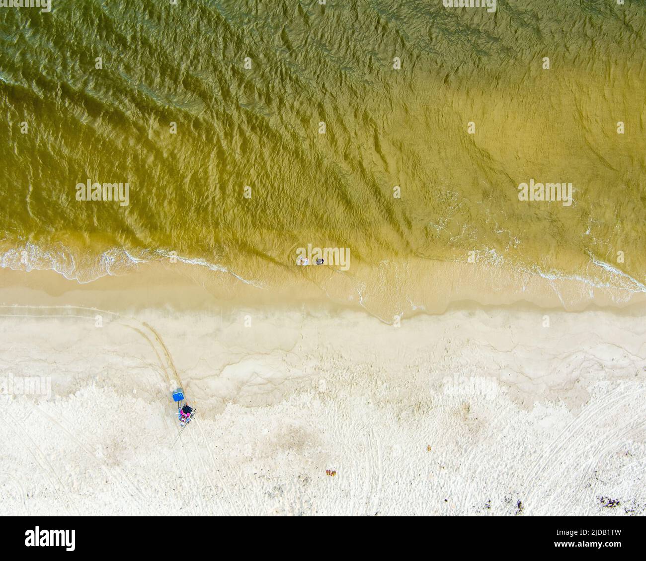 Aerial view of Fort Morgan Beach on the Alabama Gulf Coast in June 2022 ...
