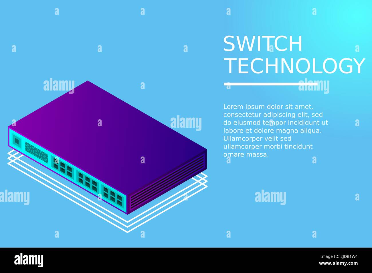 Isometric Switch with Up link Port Vector Illustration Stock Vector ...