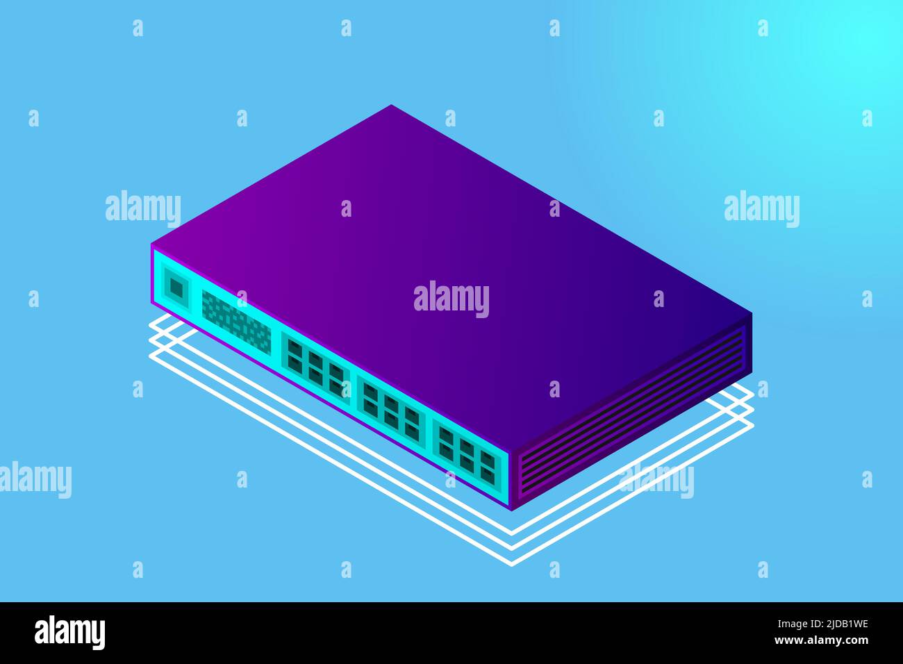 Isometric Switch with Up link Port Vector Illustration Stock Vector ...
