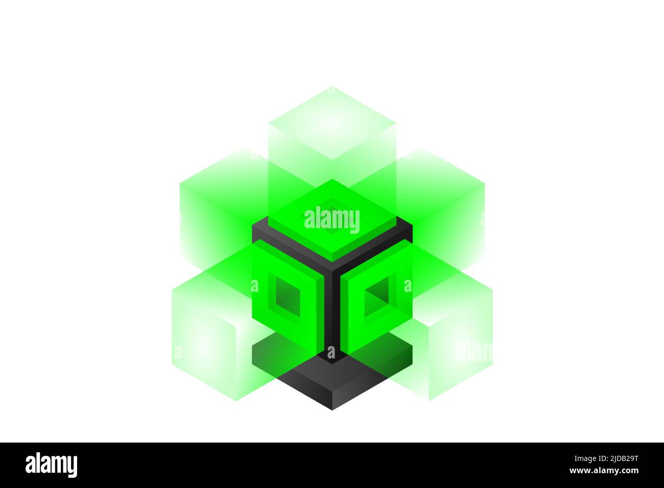 Server. Digital space. Data storage. Data center. Big Date. Conceptual illustration, data flow ...