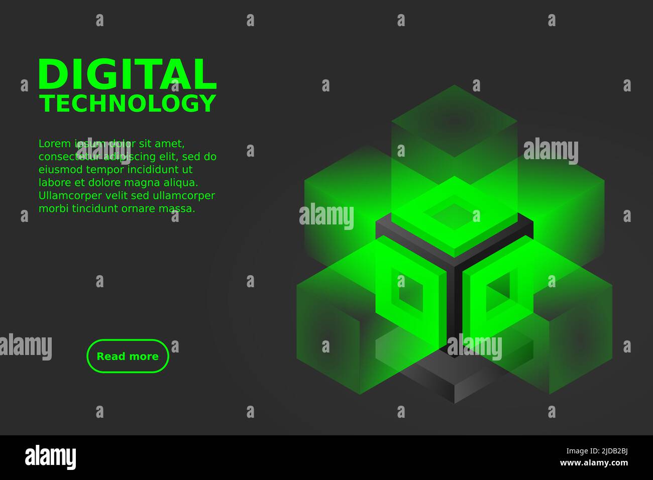Server. Digital space. Data storage. Data center. Big Date. Conceptual illustration, data flow ...
