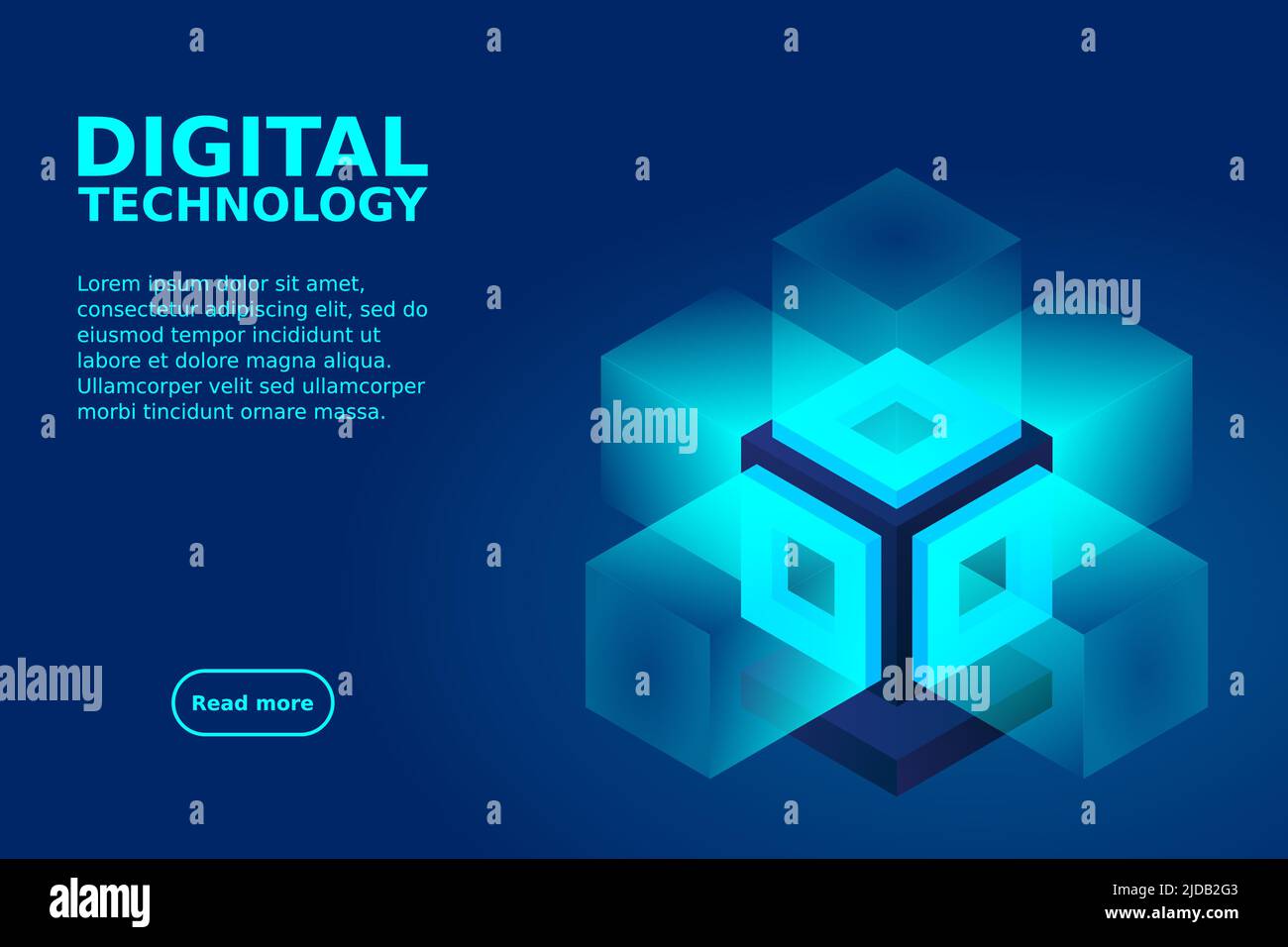 Server. Digital space. Data storage. Data center. Big Date. Conceptual illustration, data flow ...
