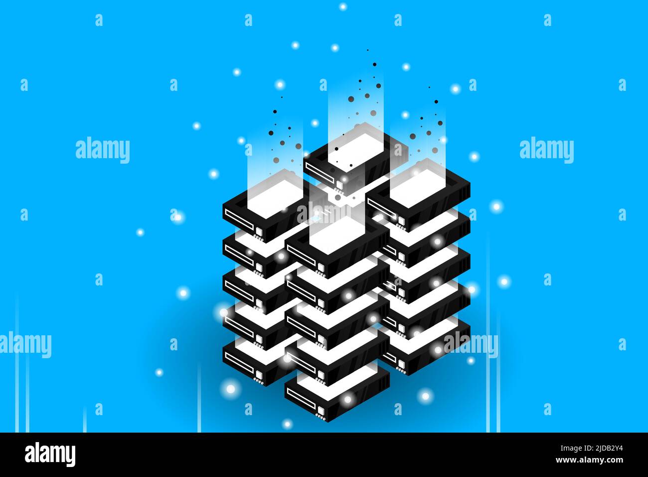 Server Room Isometric Vector Futuristic Technology Of Data Protection And Processing