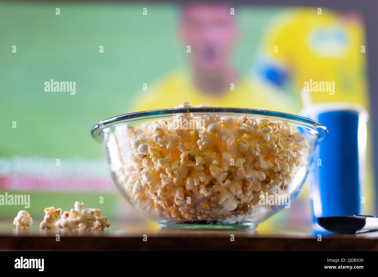 Watch your favorite sports programs on the big screen TV. Popcorn in a ...