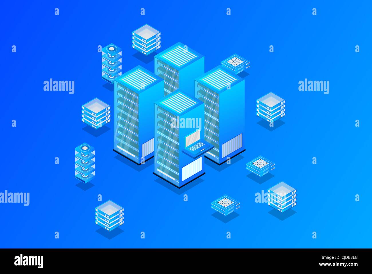 Mainframe, powered server, high technology concept, data center, cloud ...