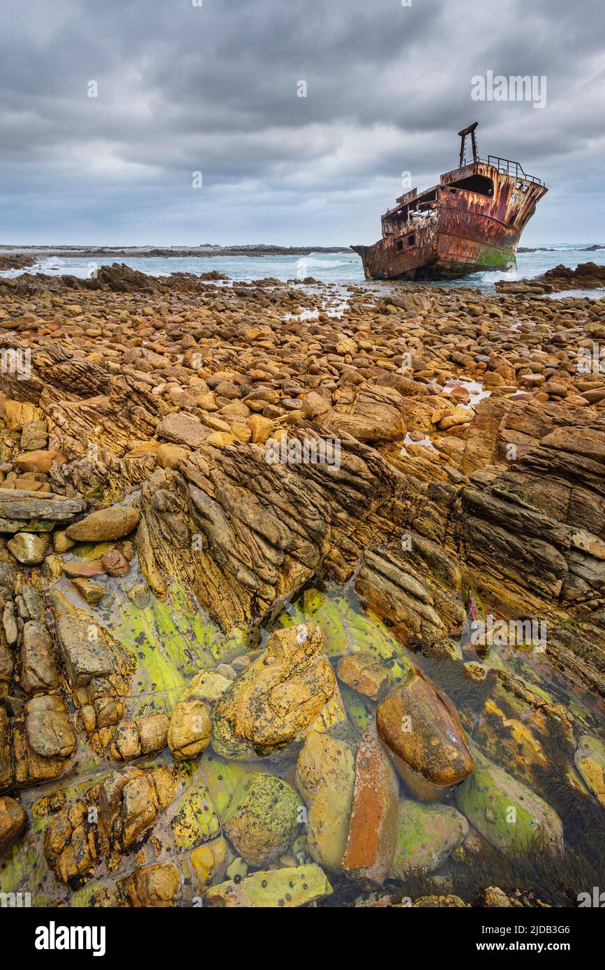 South Africa, Western Cape,Shipwreck, Cape Agulhas, Agulhas National ...