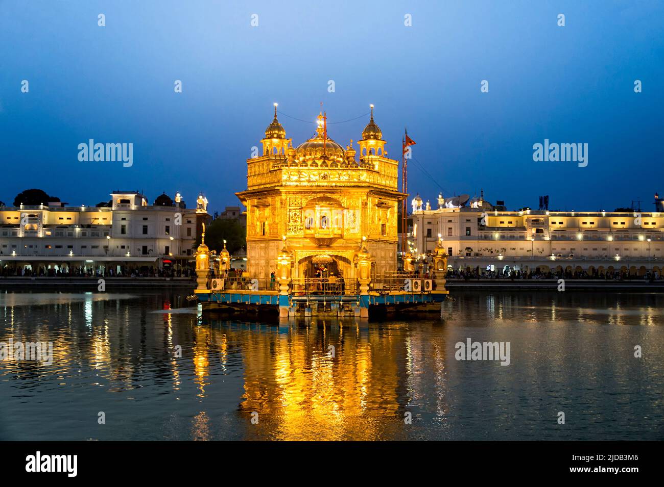 The gilded Golden Temple (Harmandir Sahib) the most prominent holy ...