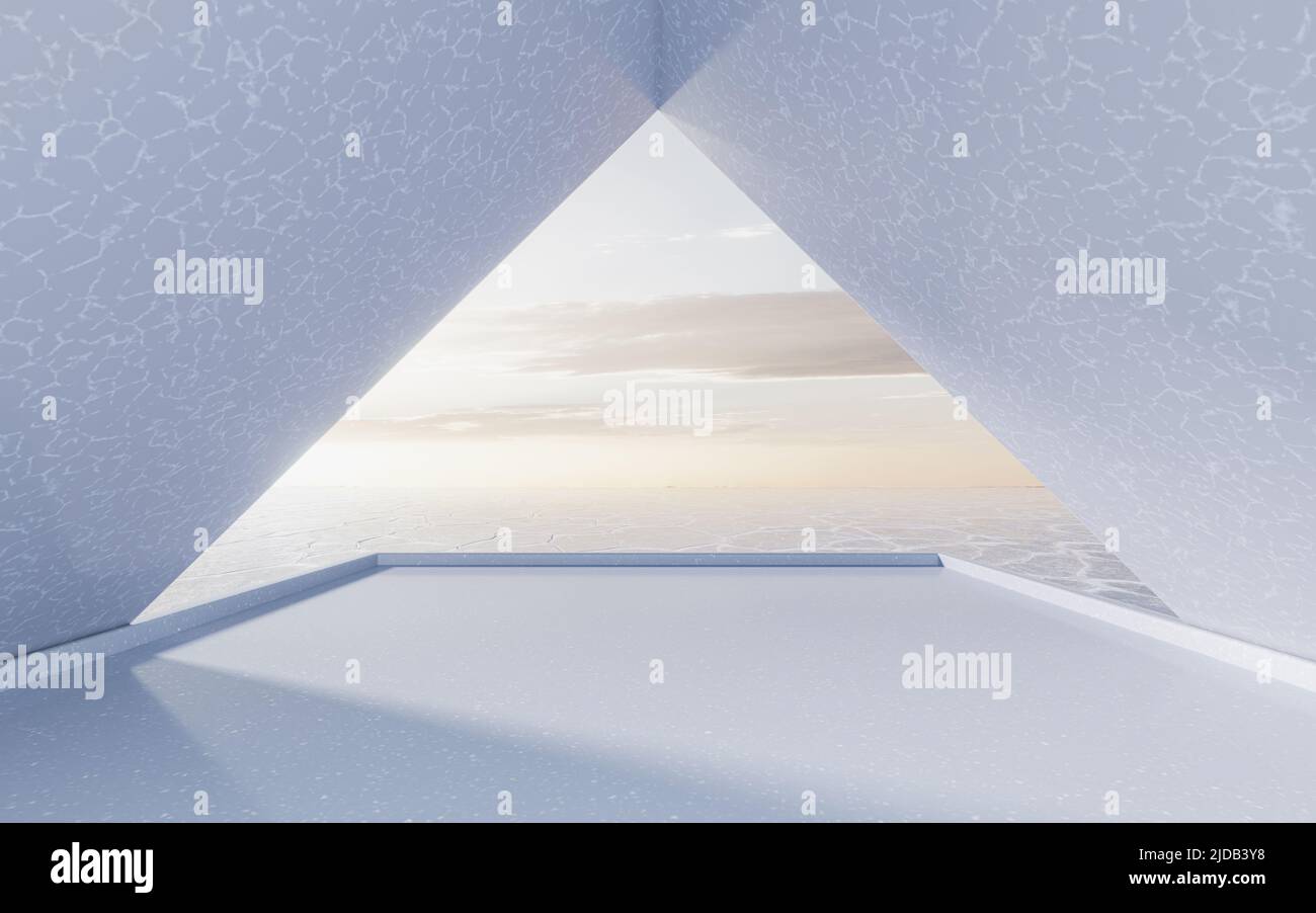 Ice ground with crack pattern, 3d rendering. Computer digital drawing ...