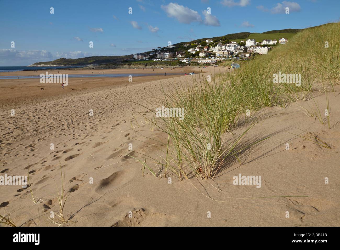 A view along Woolacombe Beach, a North Devon Beach Resort, near ...