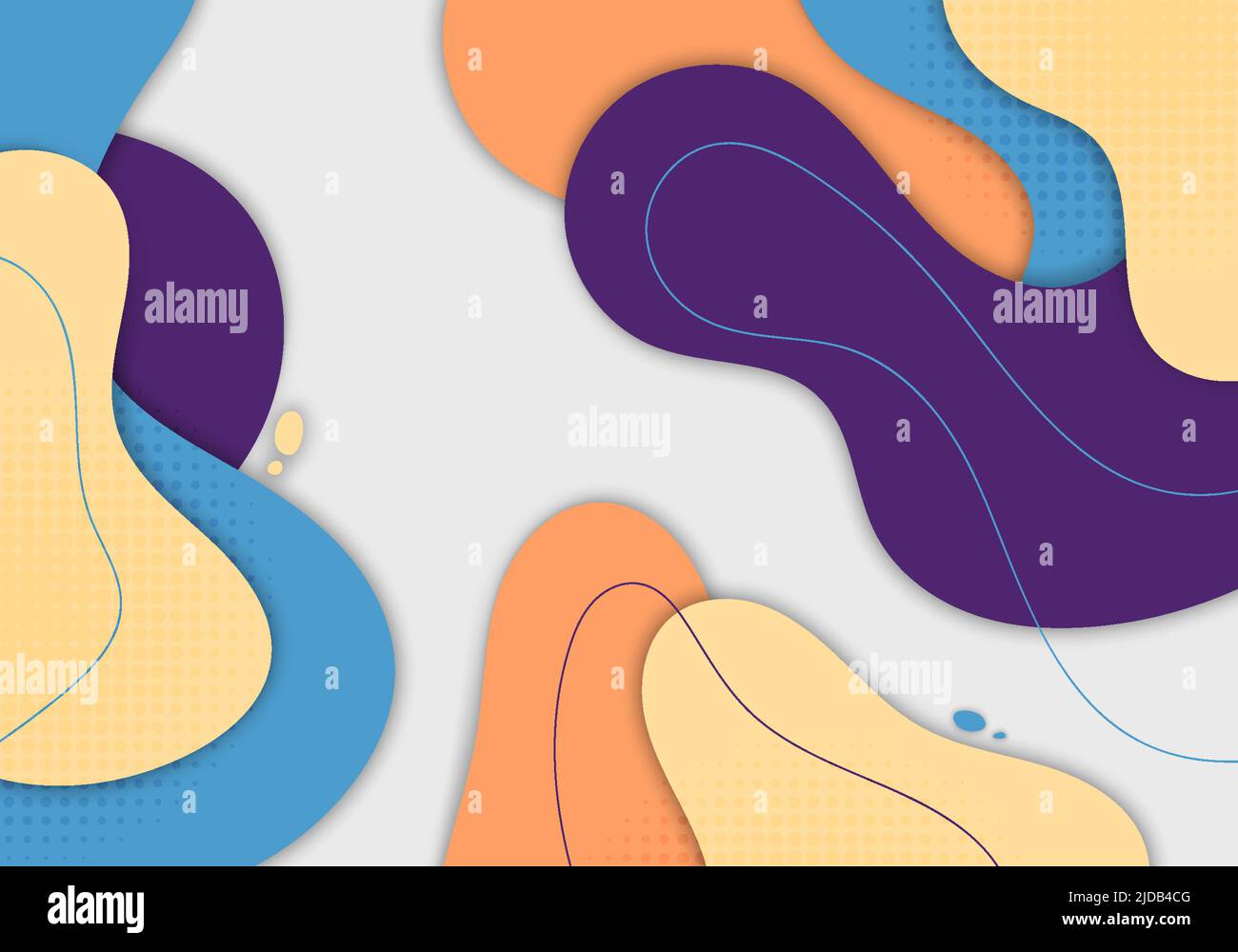 Abstract Doodle Template Design Of Colorful Style With Free Shape Overlapping Artwork