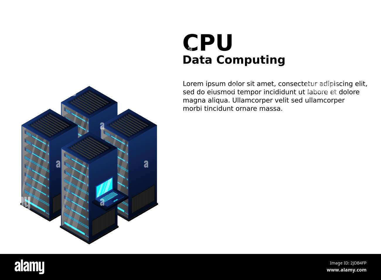 Mainframe, powered server, high technology concept, data center, cloud data storage isometric ...