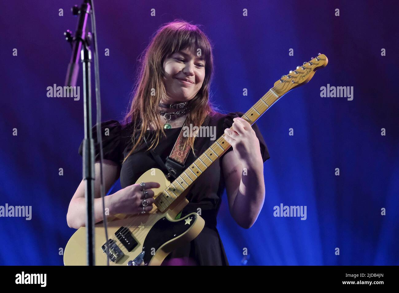 Newport, UK. 19th June, 2022. Rhian Teasdale, lead vocalist and rhythm ...
