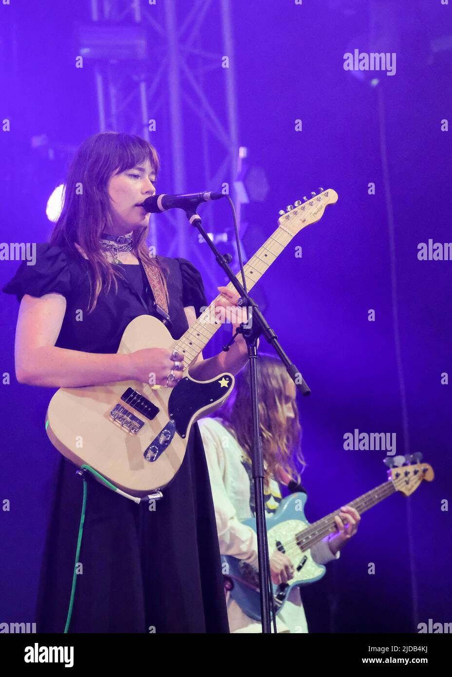 Newport, UK. 19th June, 2022. Rhian Teasdale, lead vocalist and rhythm ...