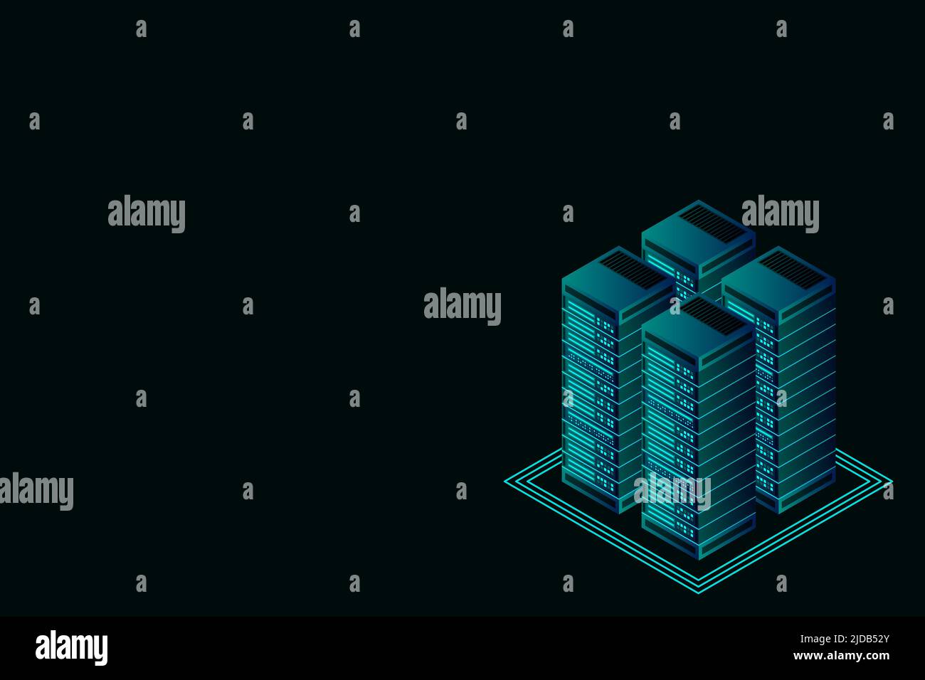 Server room isometric vector, futuristic technology of data protection ...