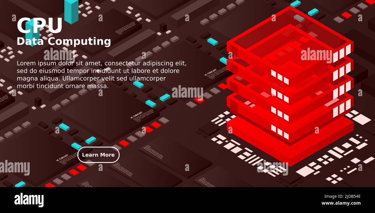Artificial intelligence micro chip illustration. Quantum computing. PC ...