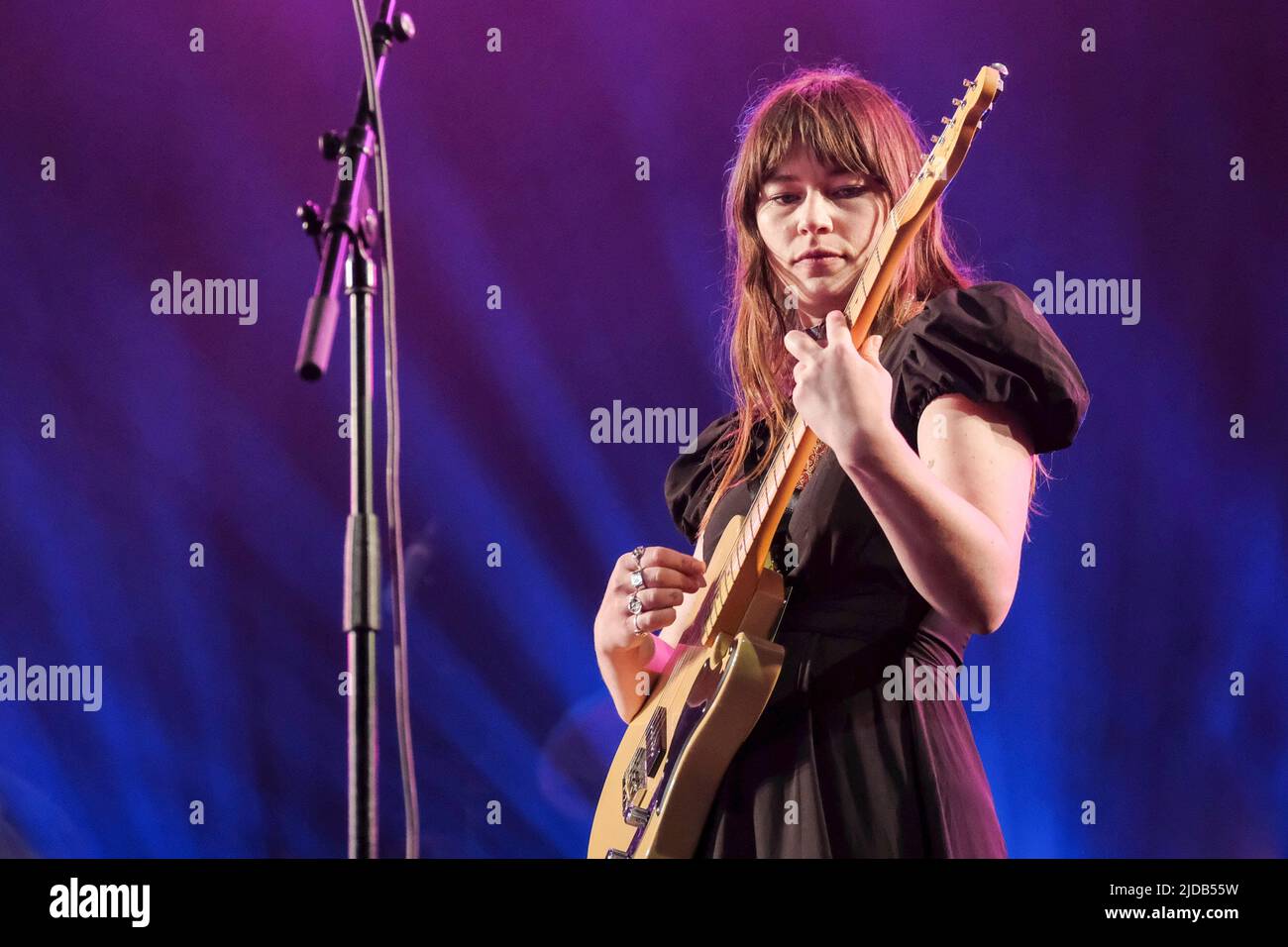 Newport, UK. 19th June, 2022. Rhian Teasdale, lead vocalist and rhythm ...