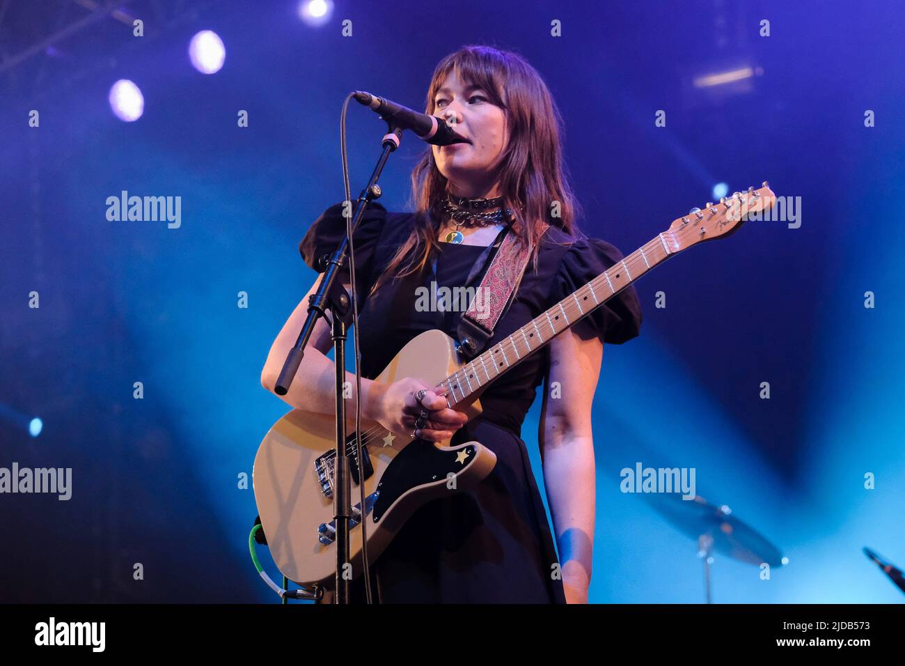 Newport, UK. 19th June, 2022. Rhian Teasdale, lead vocalist and rhythm ...