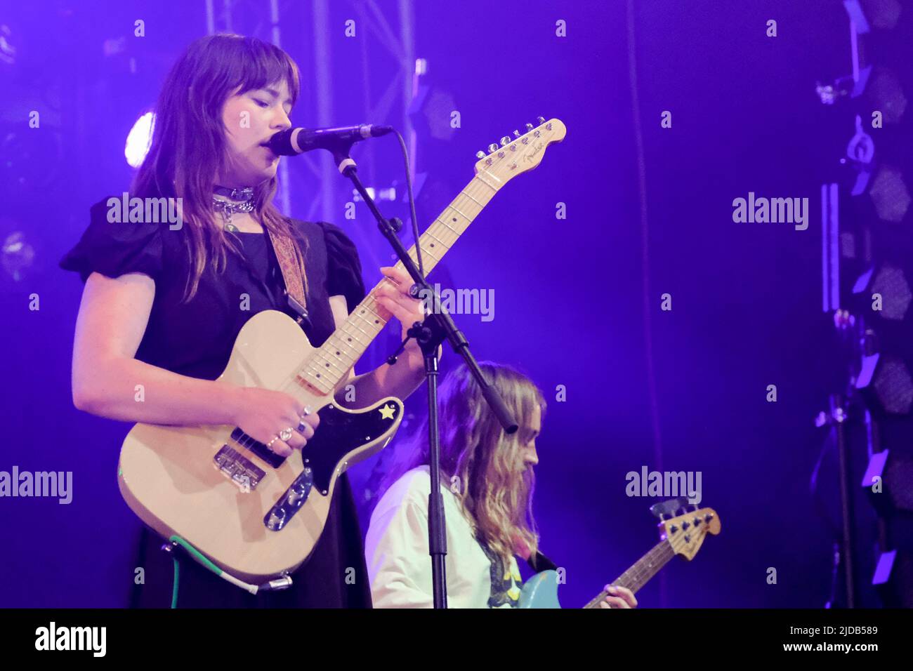 Newport, UK. 19th June, 2022. Rhian Teasdale, lead vocalist and rhythm ...