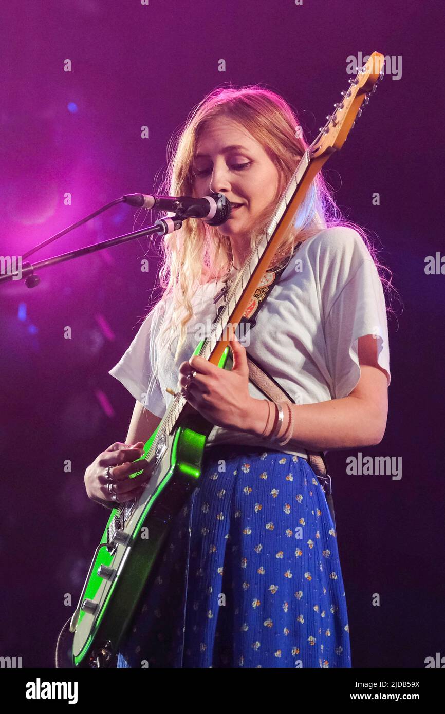 Hester Chambers, backing vocalist and lead guitarist with British indie ...