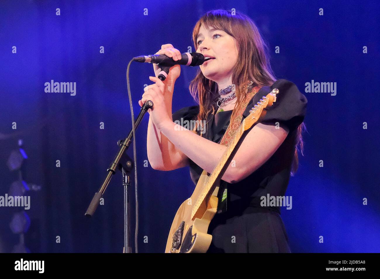 Rhian Teasdale, lead vocalist and rhythm guitarist with British indie ...