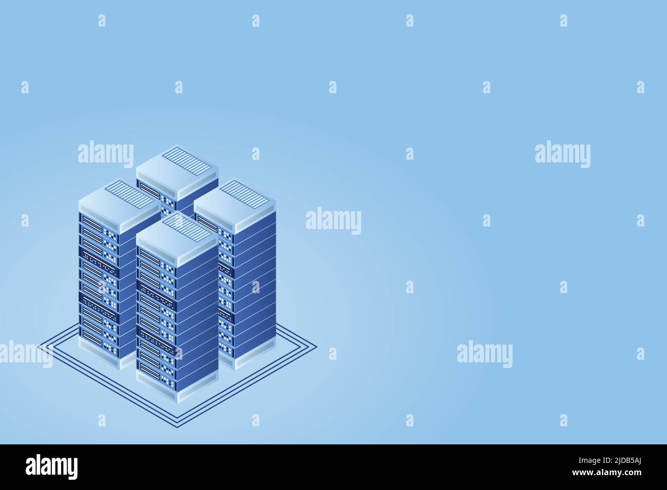 Server room isometric vector, futuristic technology of data protection ...