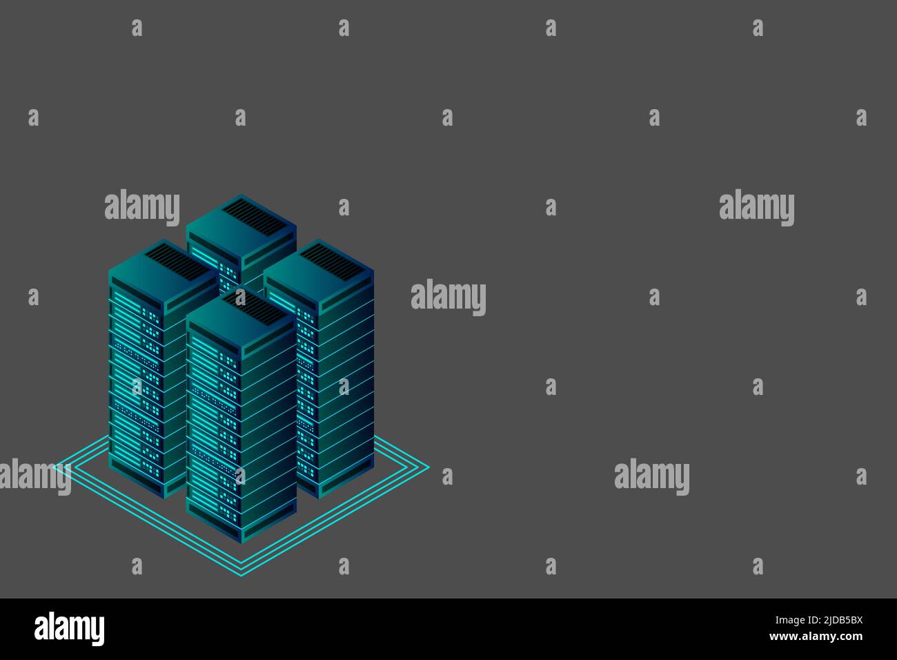 Server room isometric vector, futuristic technology of data protection ...
