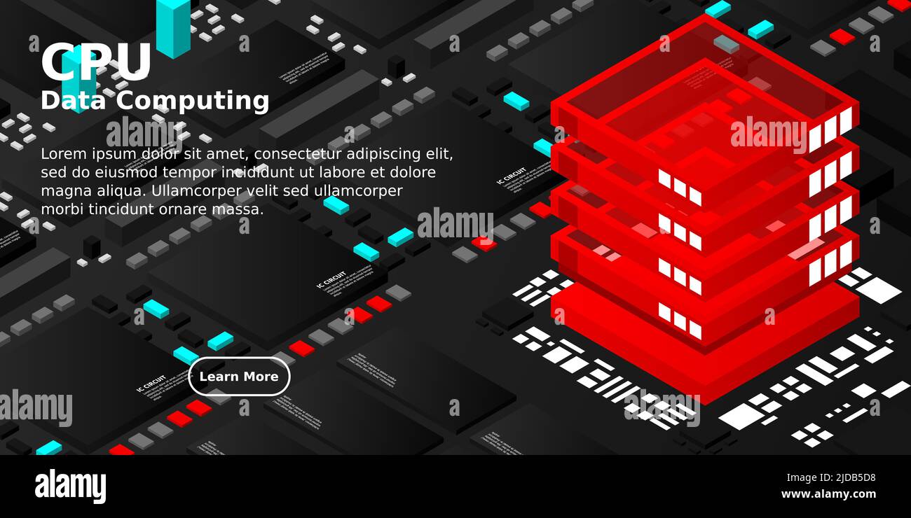 Artificial intelligence micro chip illustration. Quantum computing. PC ...
