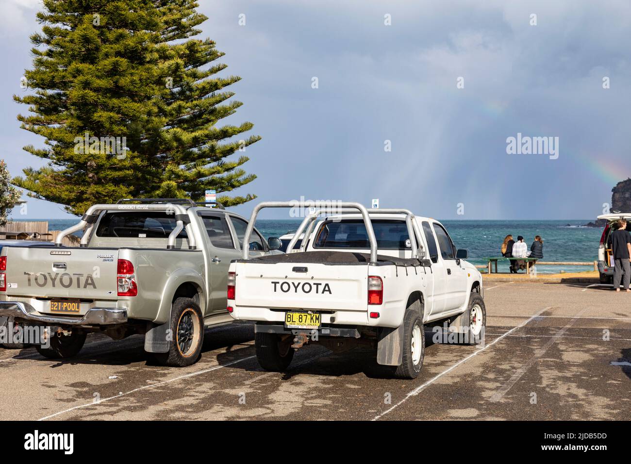Toyota Hilux ute utility vehicles parked at Avalon Beach carpark, 2013 ...
