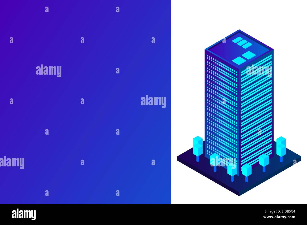 Smart city or intelligent building isometric vector concept. Modern ...