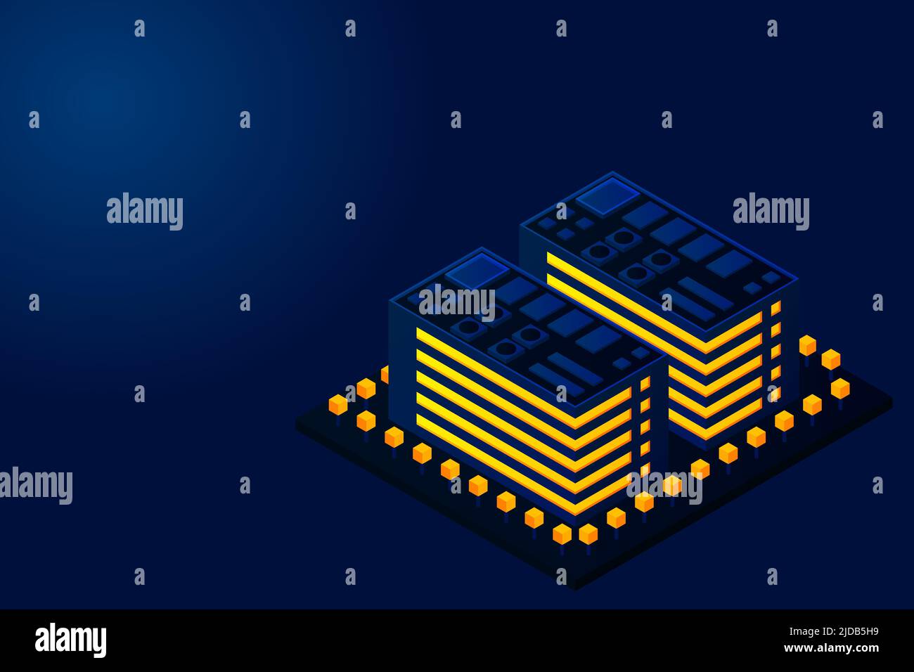 Smart city or intelligent building isometric vector concept. Modern ...