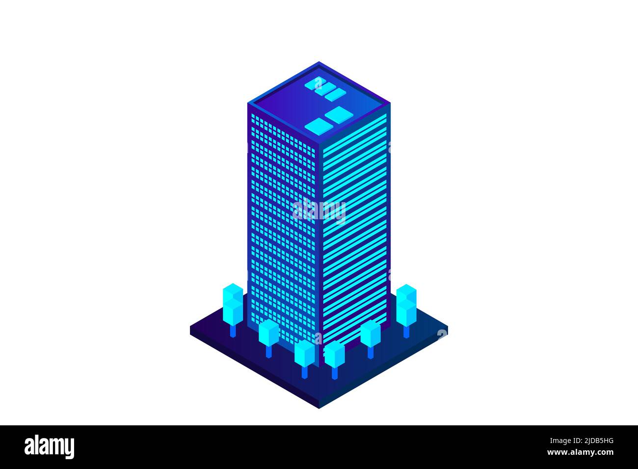 Smart city or intelligent building isometric vector concept. Modern ...