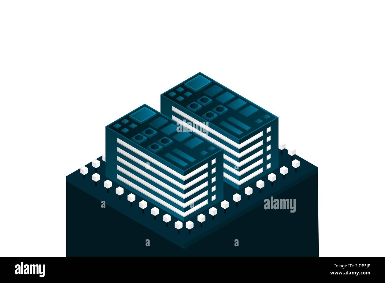 Smart city or intelligent building isometric vector concept. Modern ...