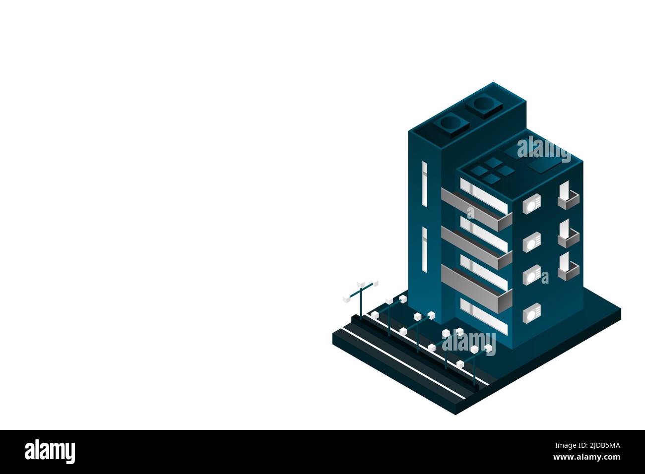 Smart city or intelligent building isometric vector concept. Modern ...