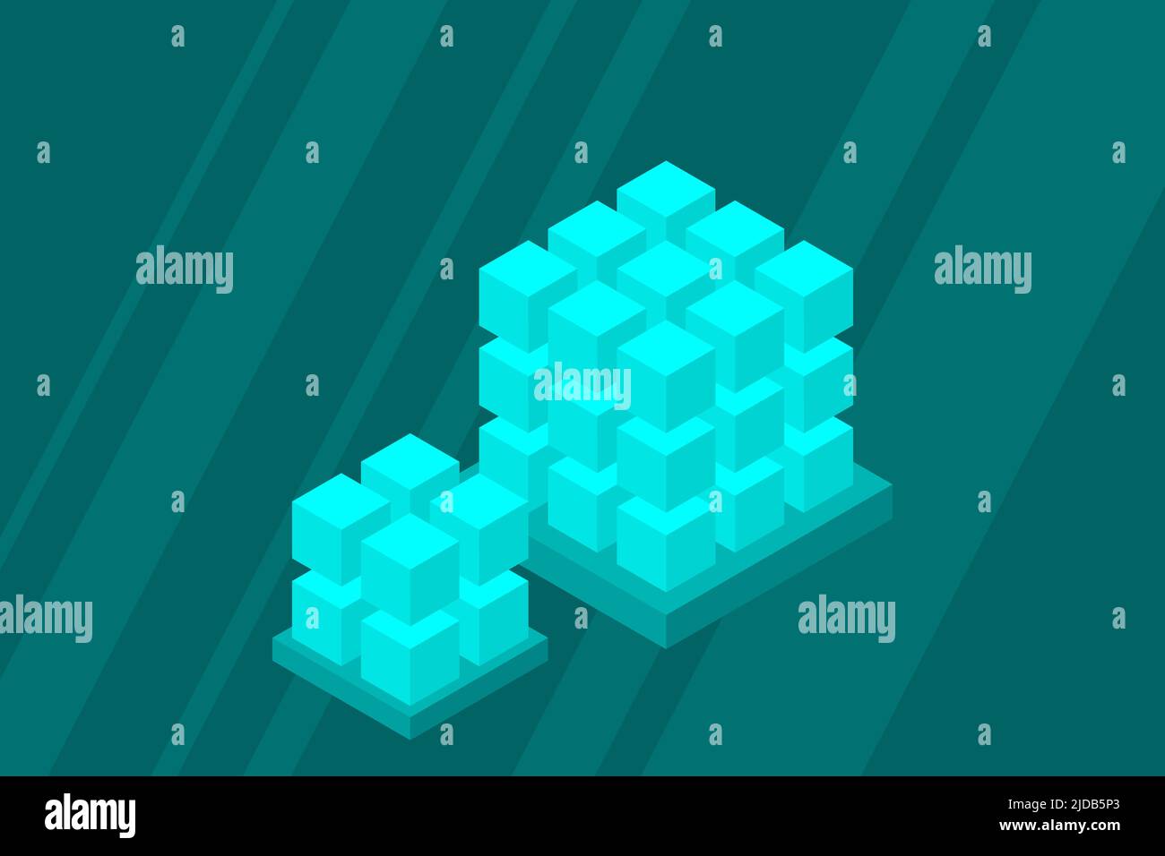 Isometric Digital Technology Web Banner. BIG DATA Machine Learning ...