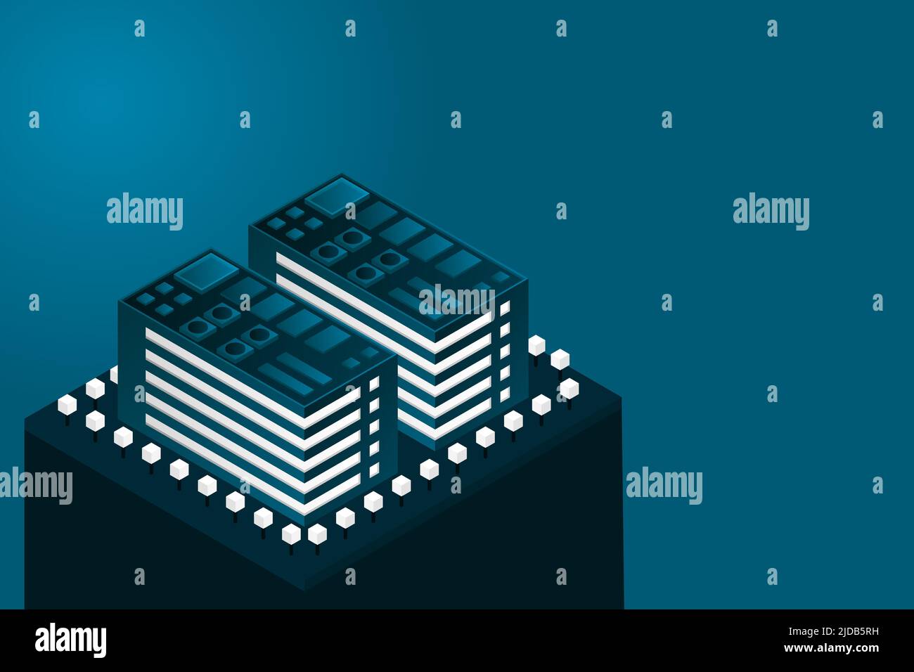 Smart city or intelligent building isometric vector concept. Modern ...