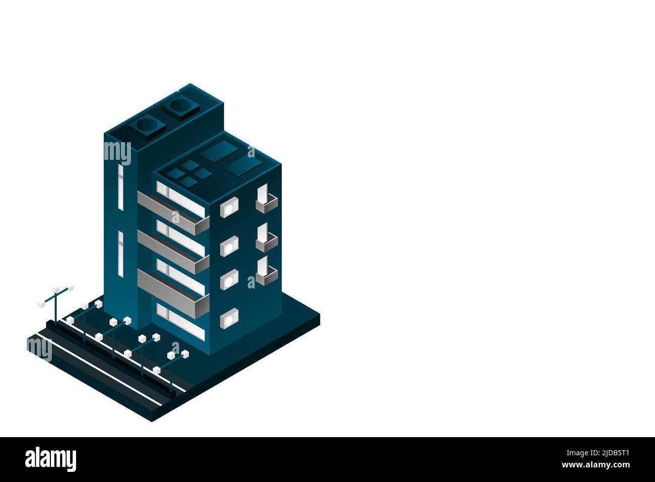 Smart city or intelligent building isometric vector concept. Modern ...