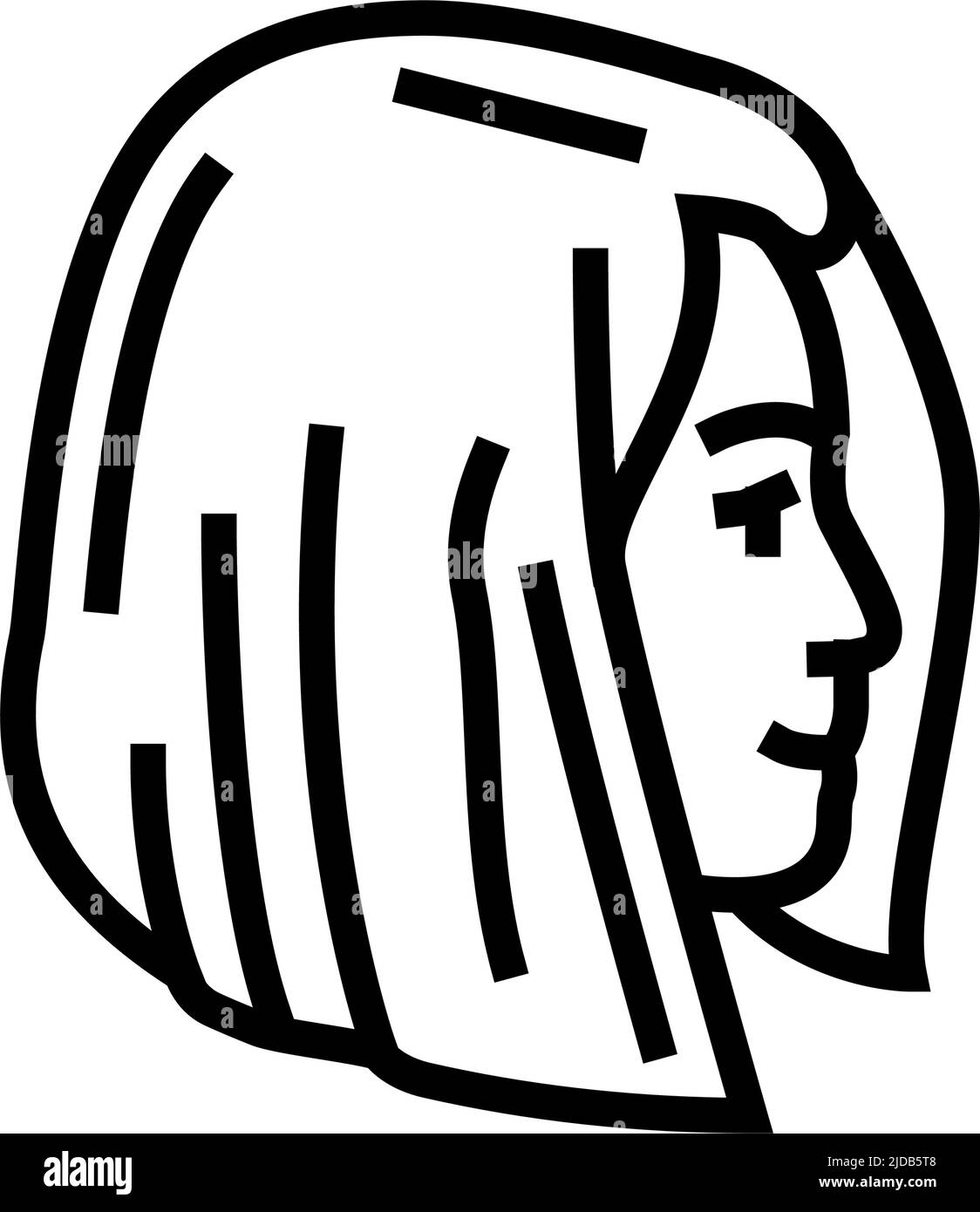 Blunt Bob Hairstyle Line Icon Vector Illustration Stock Vector Image And Art Alamy