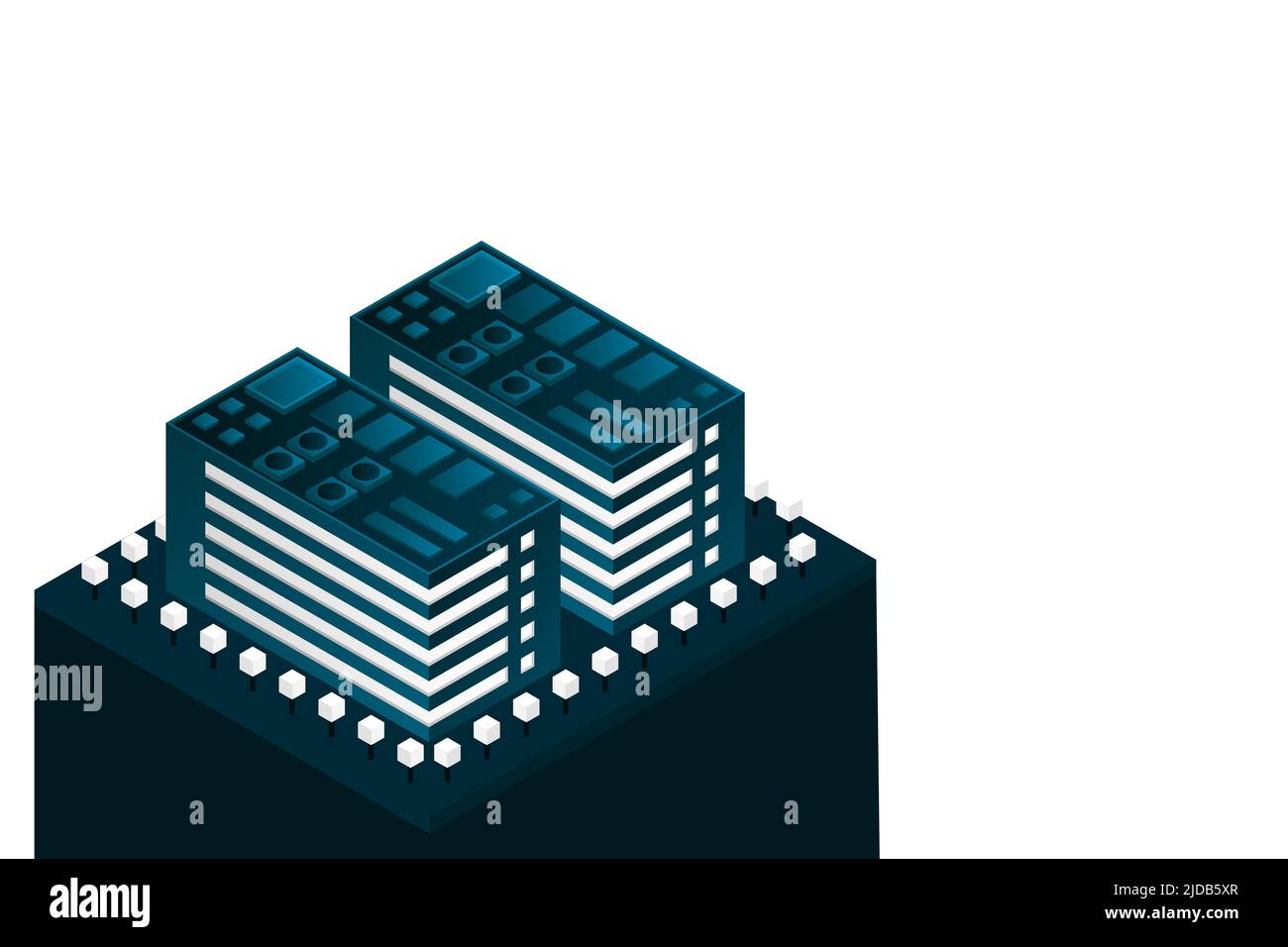 Smart city or intelligent building isometric vector concept. Modern ...