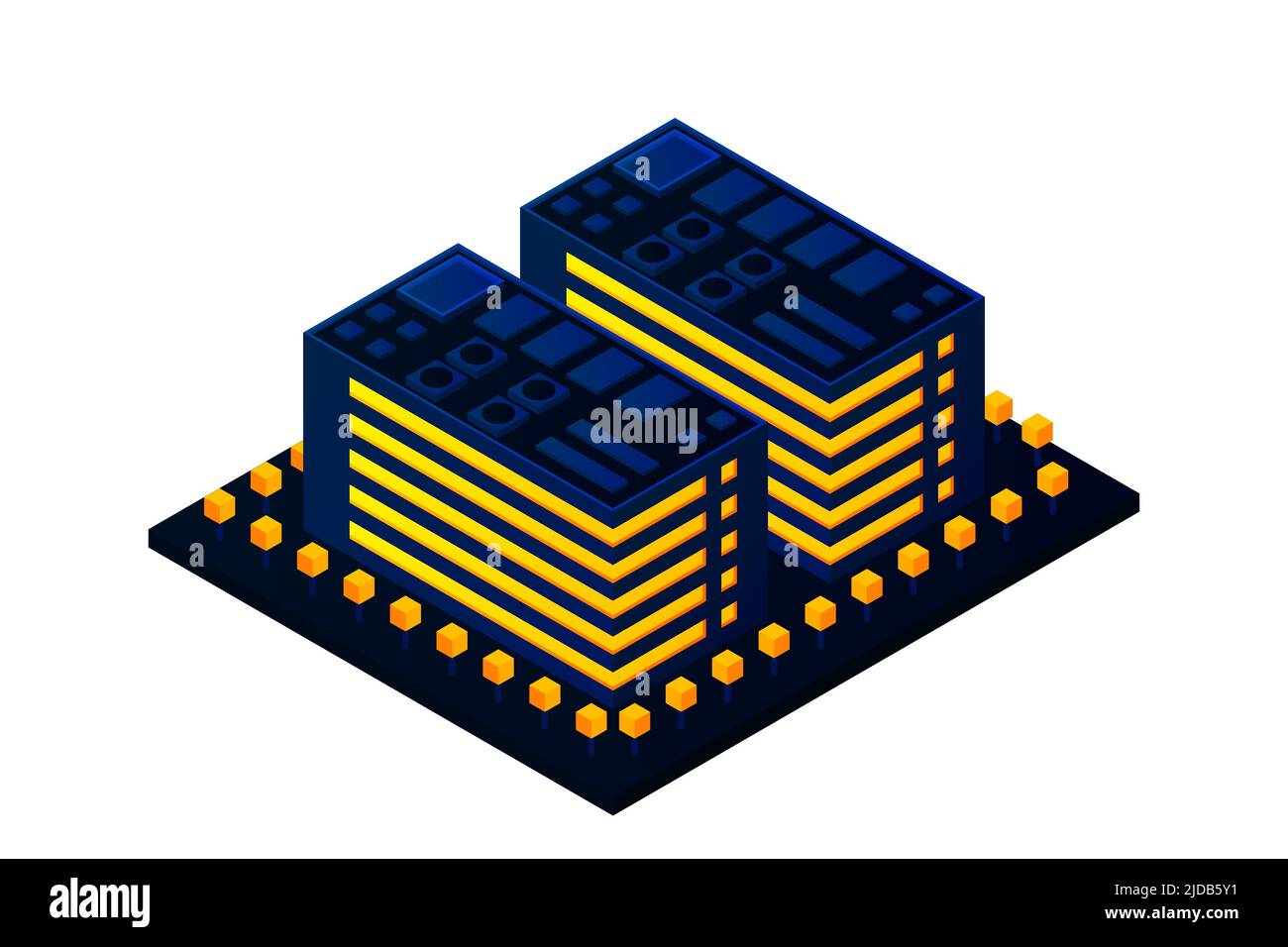 Smart city or intelligent building isometric vector concept. Modern ...