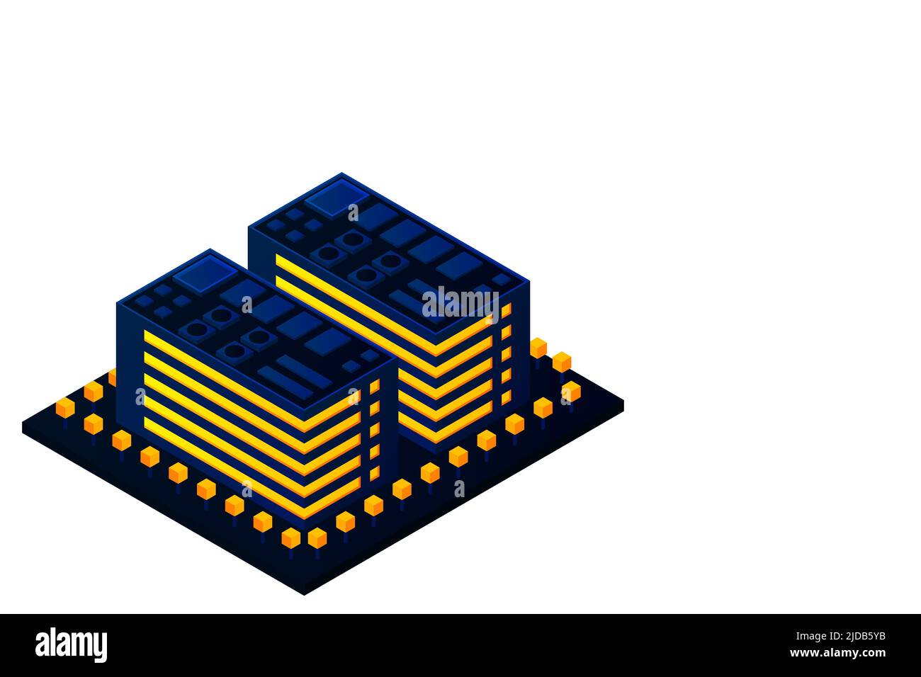 Smart city or intelligent building isometric vector concept. Modern ...