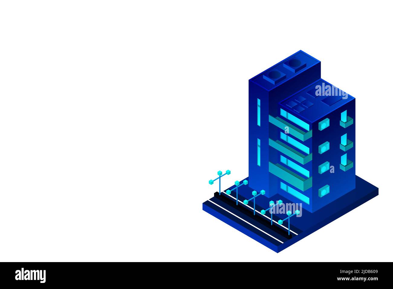 Smart city or intelligent building isometric vector concept. Modern ...