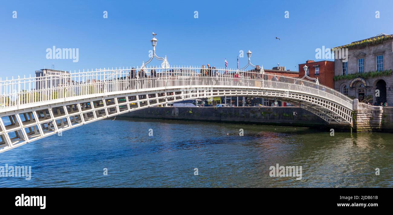 Dublin, Ireland - June 1, 2022: Ha'penny Bridge and officially the ...