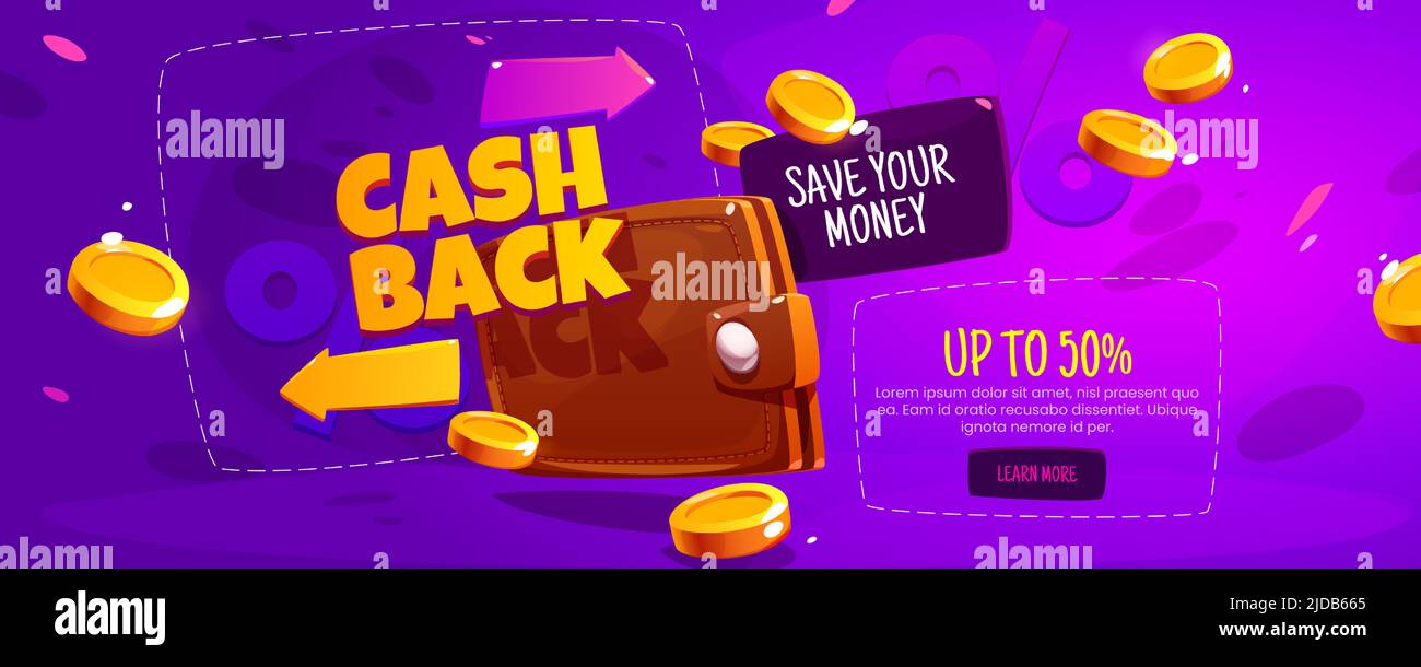 Cash back offer web banner. Concept of refund money after buy. Vector ...
