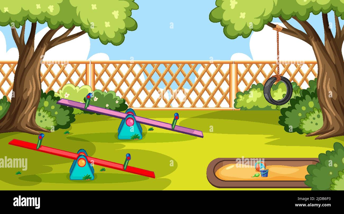 Empty playground background with rides illustration Stock Vector Image ...