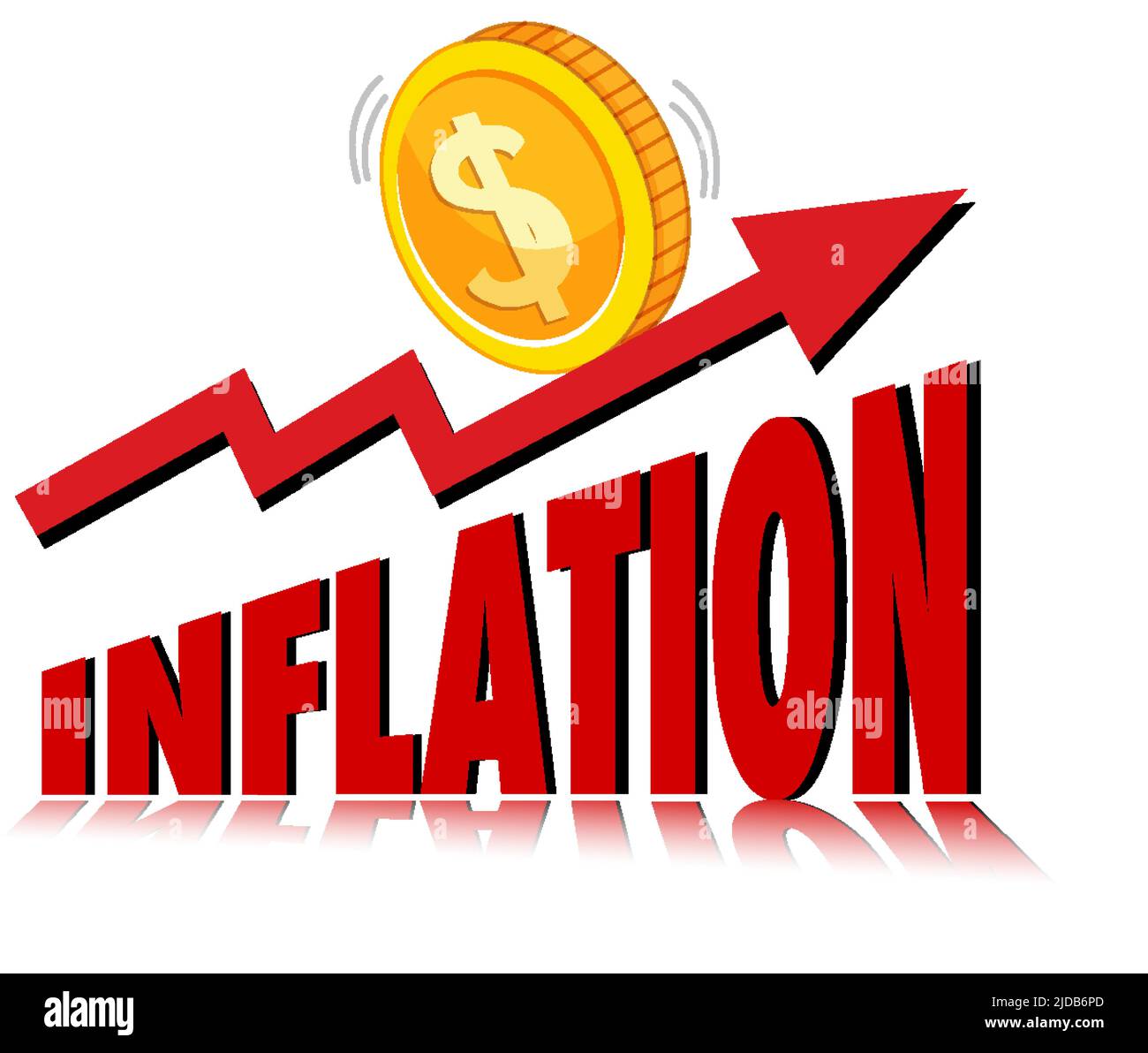 Inflation with red arrow going up illustration Stock Vector Image & Art ...